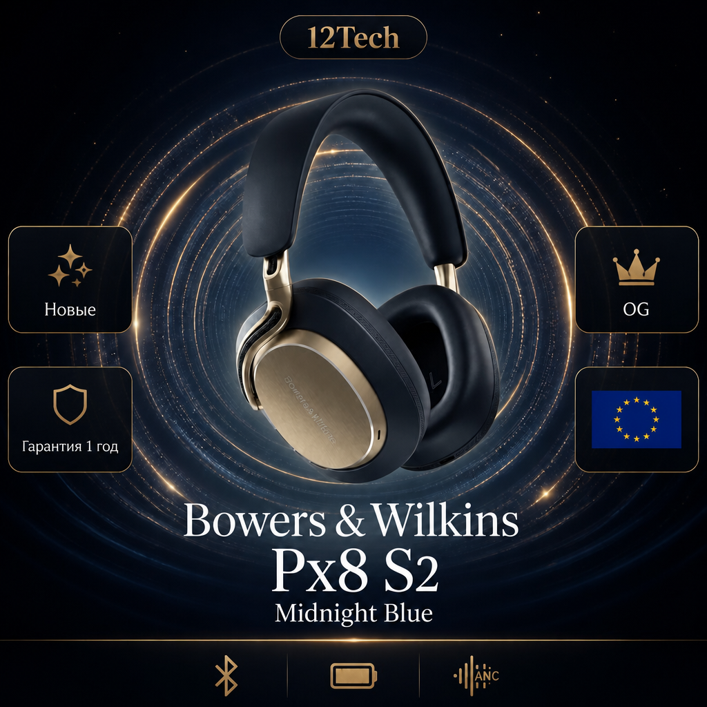 Беспроводные Bluetooth-наушники Bowers & Wilkins PX8 S2, Сине-золотой