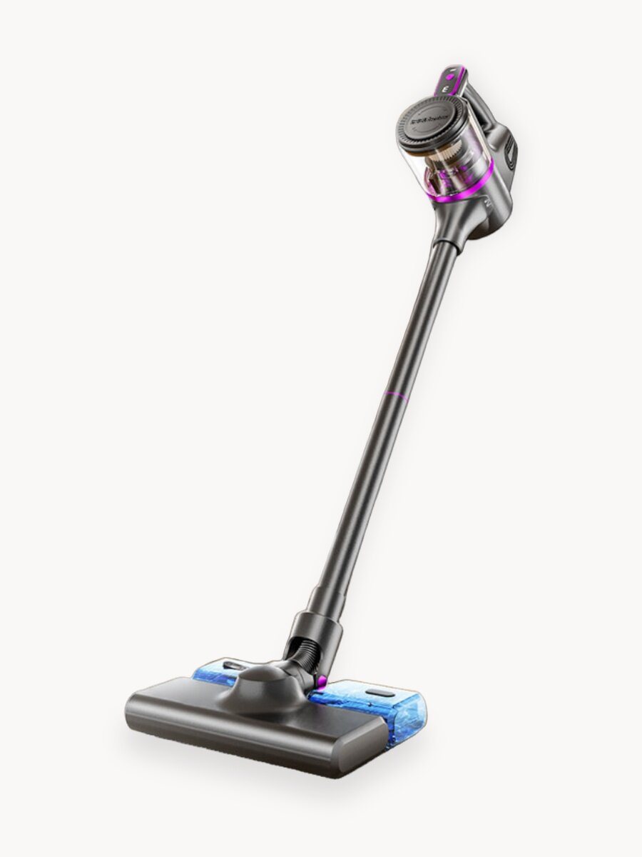 Пылесос, вертикальный, беспроводной, с влажной уборкой, 3 режима, серый