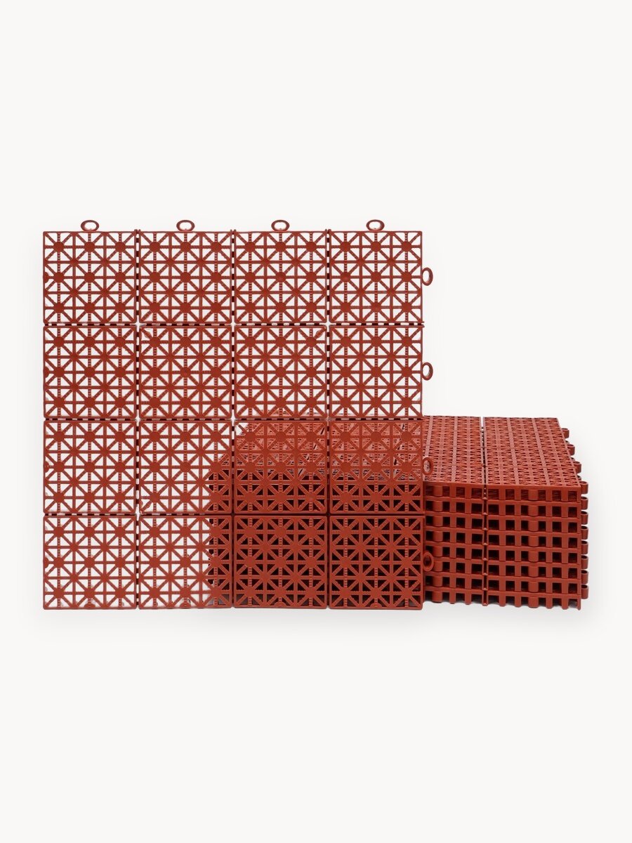 Универсальное покрытие POL-PLAST 30 х 30 см, терракот, набор 9 шт.