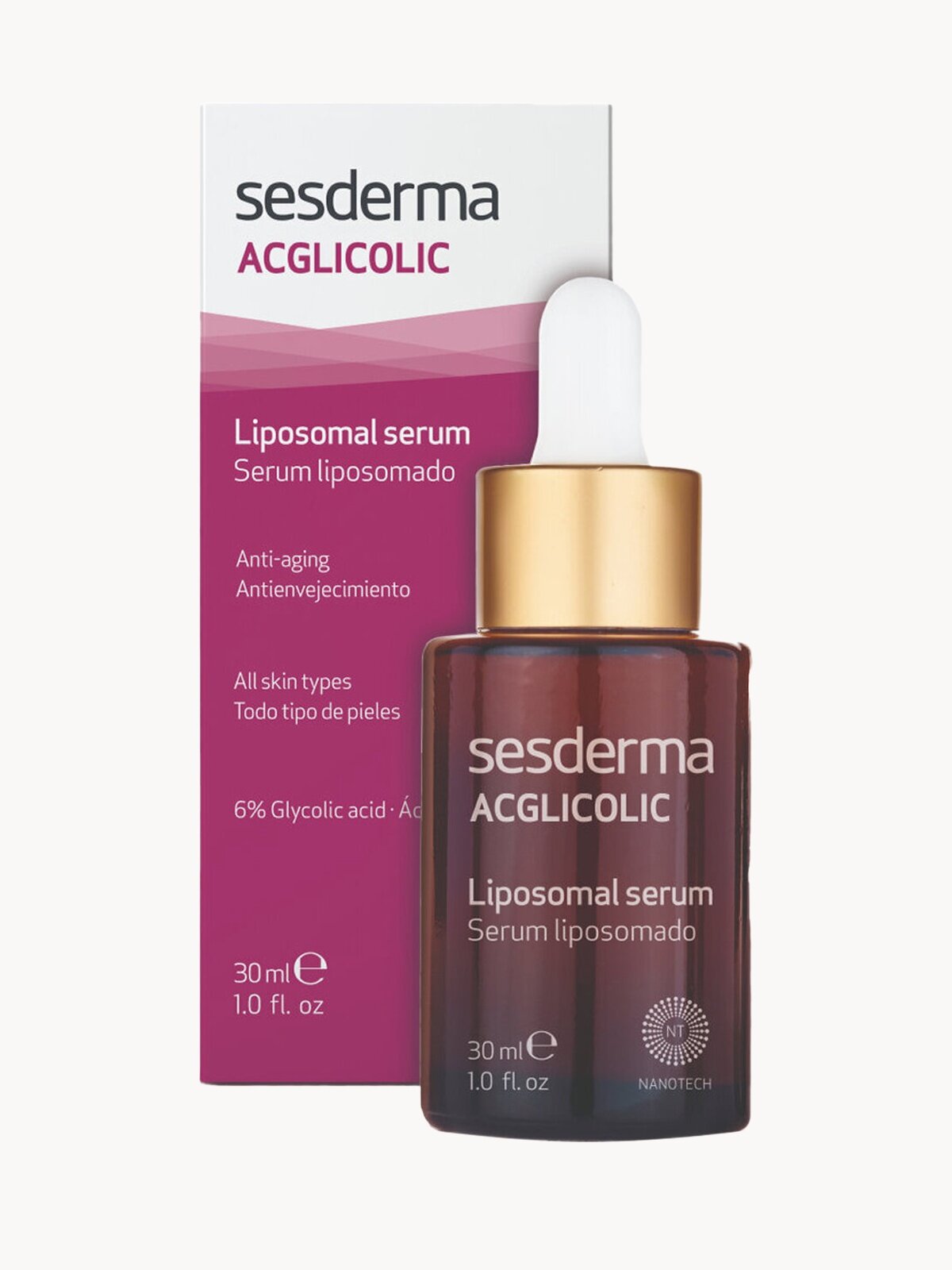 Sesderma ACGLICOLIC Сыворотка для кожи лица липосомальная с гликолевой кислотой и стволовыми клетками, 30 мл