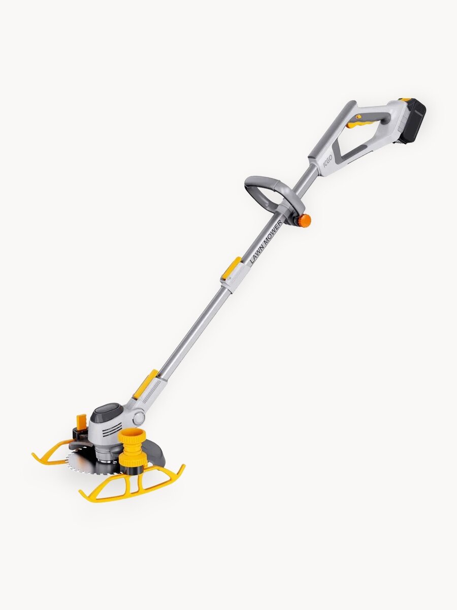 Триммер аккумуляторный садовый для травы 2 АКБ + 8 насадок / Газонокосилка электрическая