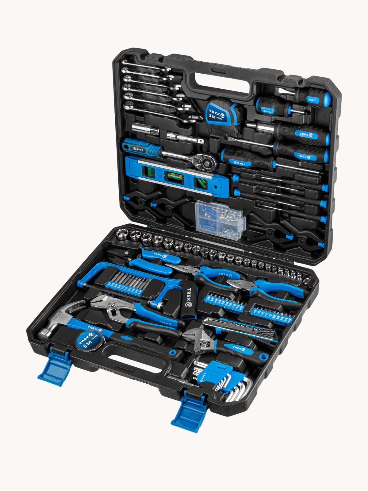 Набор инструментов для автомобиля и стройки 168 предметов TREK (1/4", 3/8", 6 граней)
