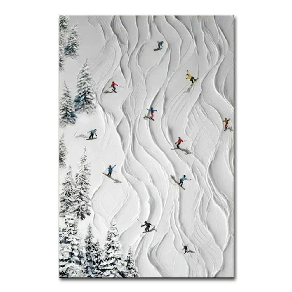 Картина маслом Mintura: Абстрактный зеленый теннисный корт Белый, P12, 40x60cm No Frame