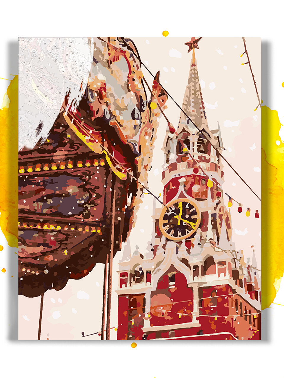 Картина по номерам на холсте Красная Площадь на Новый год, 40 х 50 см