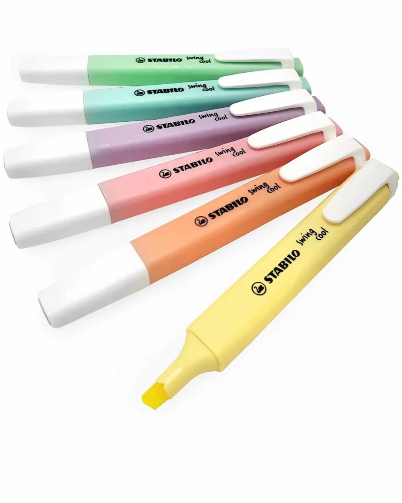 Набор 6 шт текстовыделителей STABILO swing cool Pastel пастельные оттенки 1-4 мм, 6 цветов