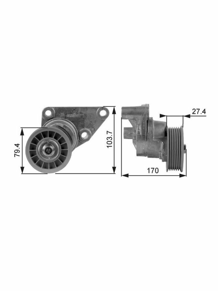 Натяжной ролик DriveAlign GATES T38158, для Cadillac, Chevrolet, GMC