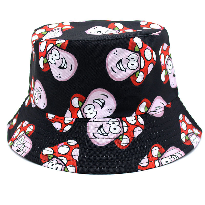 Шляпа ведро с аниме "Грибы" унисекс, повседневная пляжная рыболовная шляпа, подходящая для подростков и взрослых
