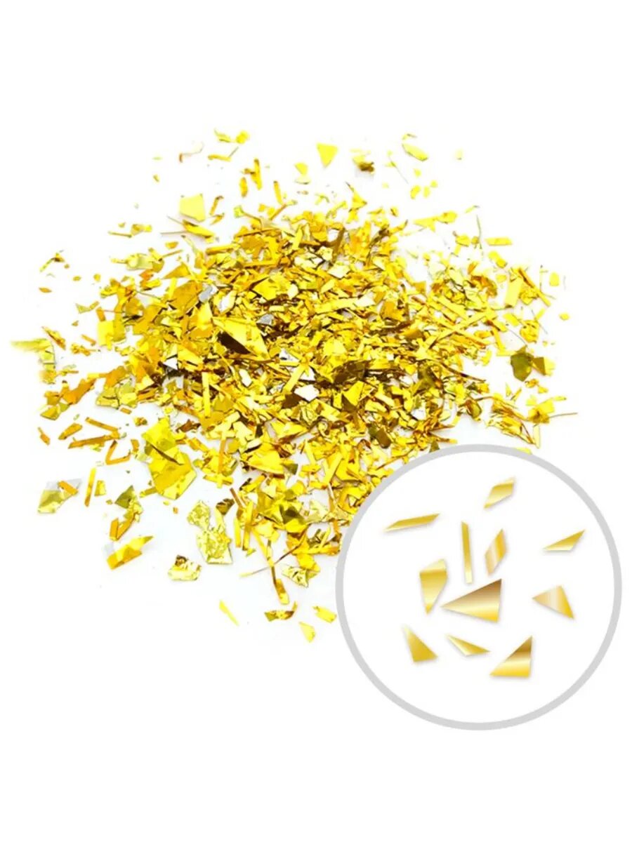 Конфетти Дробленые Золотые, 250 г. / Веселый праздник