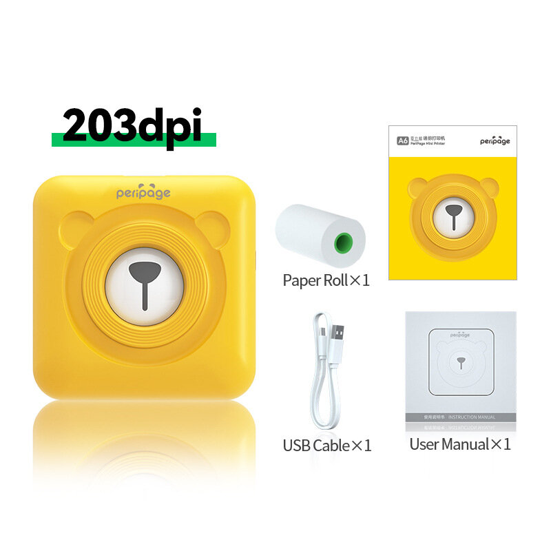 Карманный Bluetooth-принтер A6 203dpi (мини, для Android/iOS, арт. A6-203)