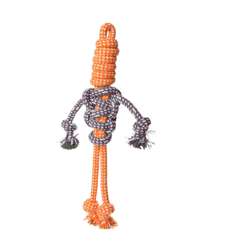 Игрушка для собак "Веревка - пляшущий человечек", оранжевая, 26cм Triol
