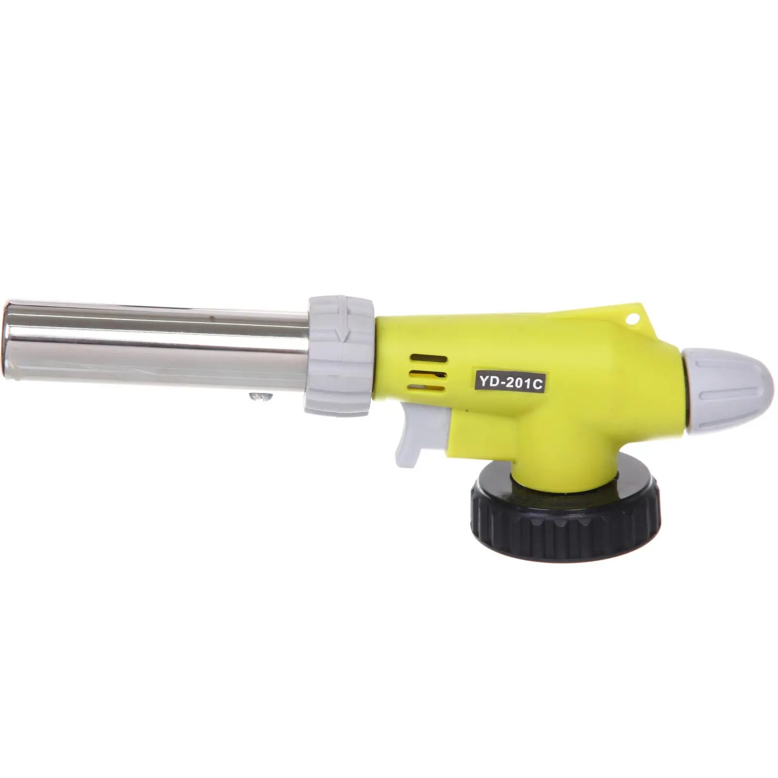 Горелка газовая портативная с пьезоподжигом, мощность 1300°C, компактная, желтая