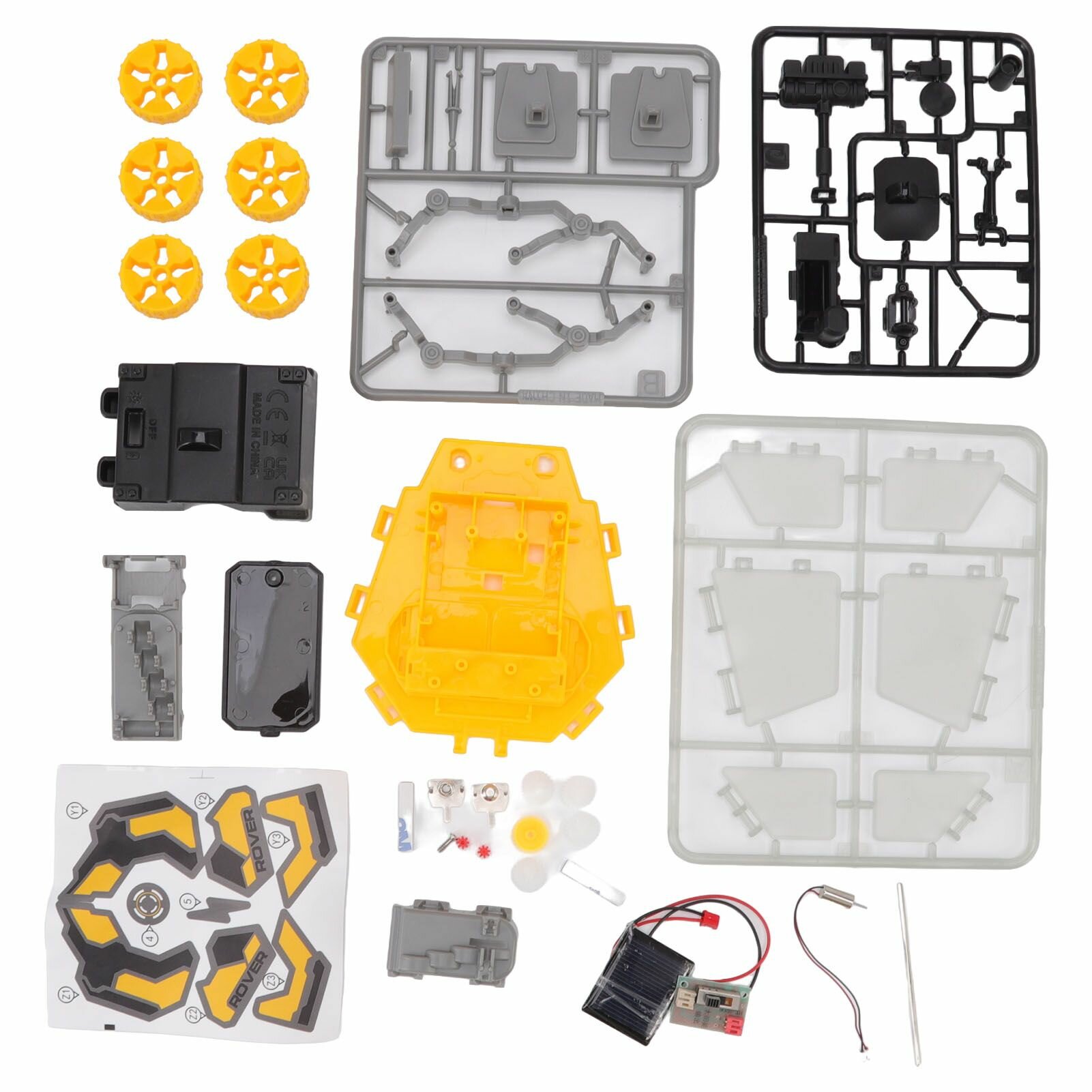 Модель автомобиля на солнечной энергии для исследования Марса, функциональные обучающие игрушки для сборки автомобилей на Марсе, набор сделай сам для детей старше 8 лет, желтый