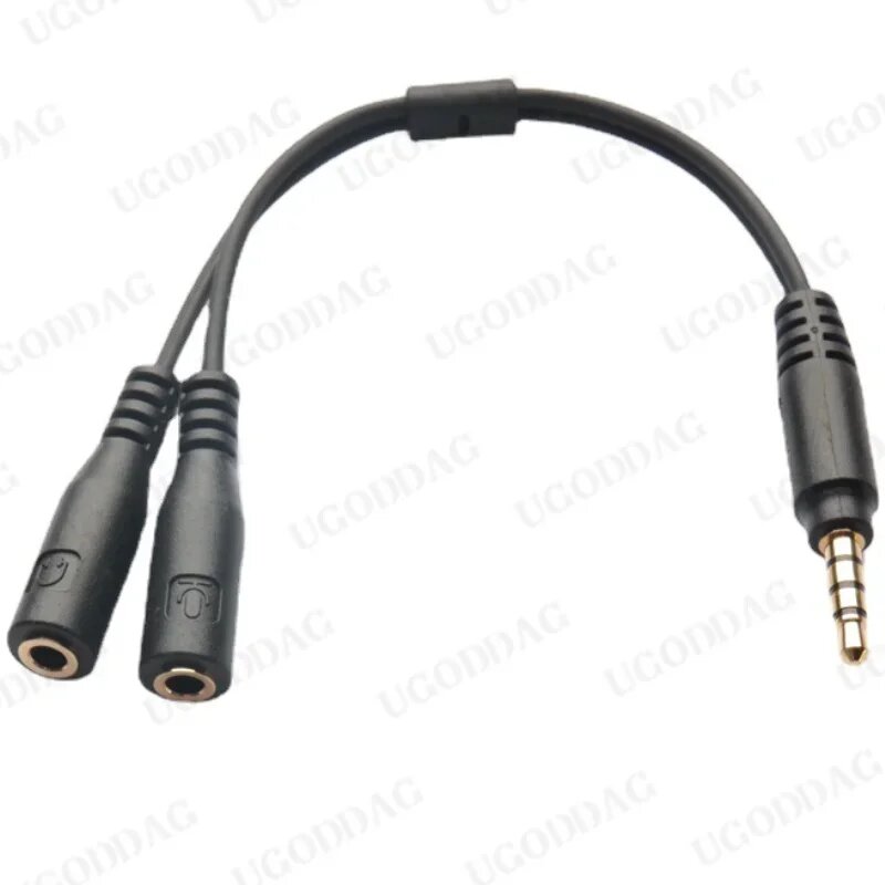 3,5 мм стерео аудио штекер на 2 гнезда гарнитуры микрофон Y разветвитель кабель-адаптер