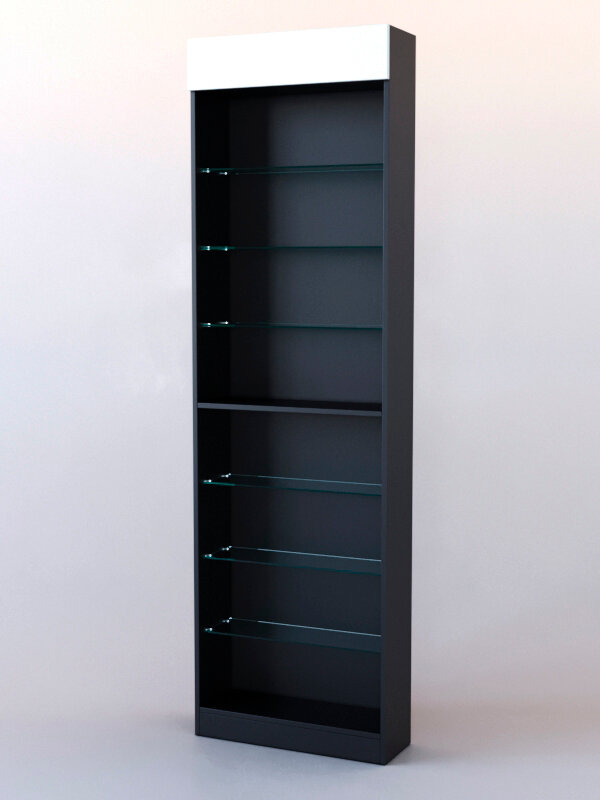 Стеллаж "шалость" №2-1-600 (задняя стенка ДВП), Черный + Белый