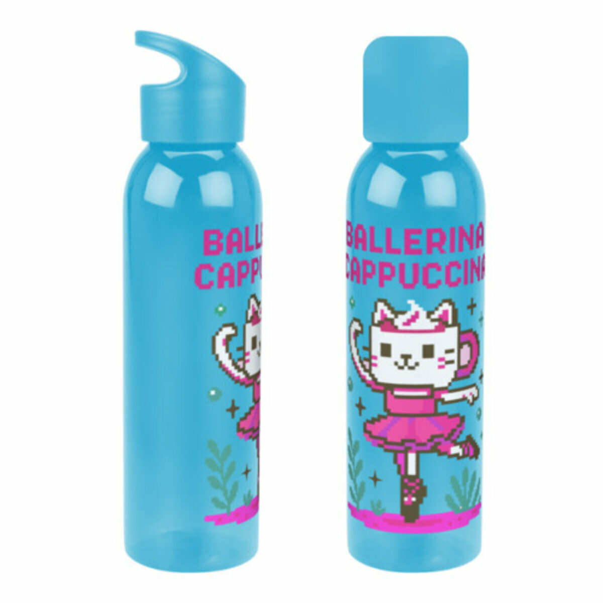 Бутылка для воды «Балерина капучино- Ballerina Capuccina» (голубой)