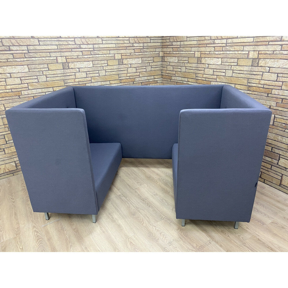 (ska-kd2mbsp-dg) Диван кабинка Скайнет модуль B с подлокотником, рогожка цвет темно-серый