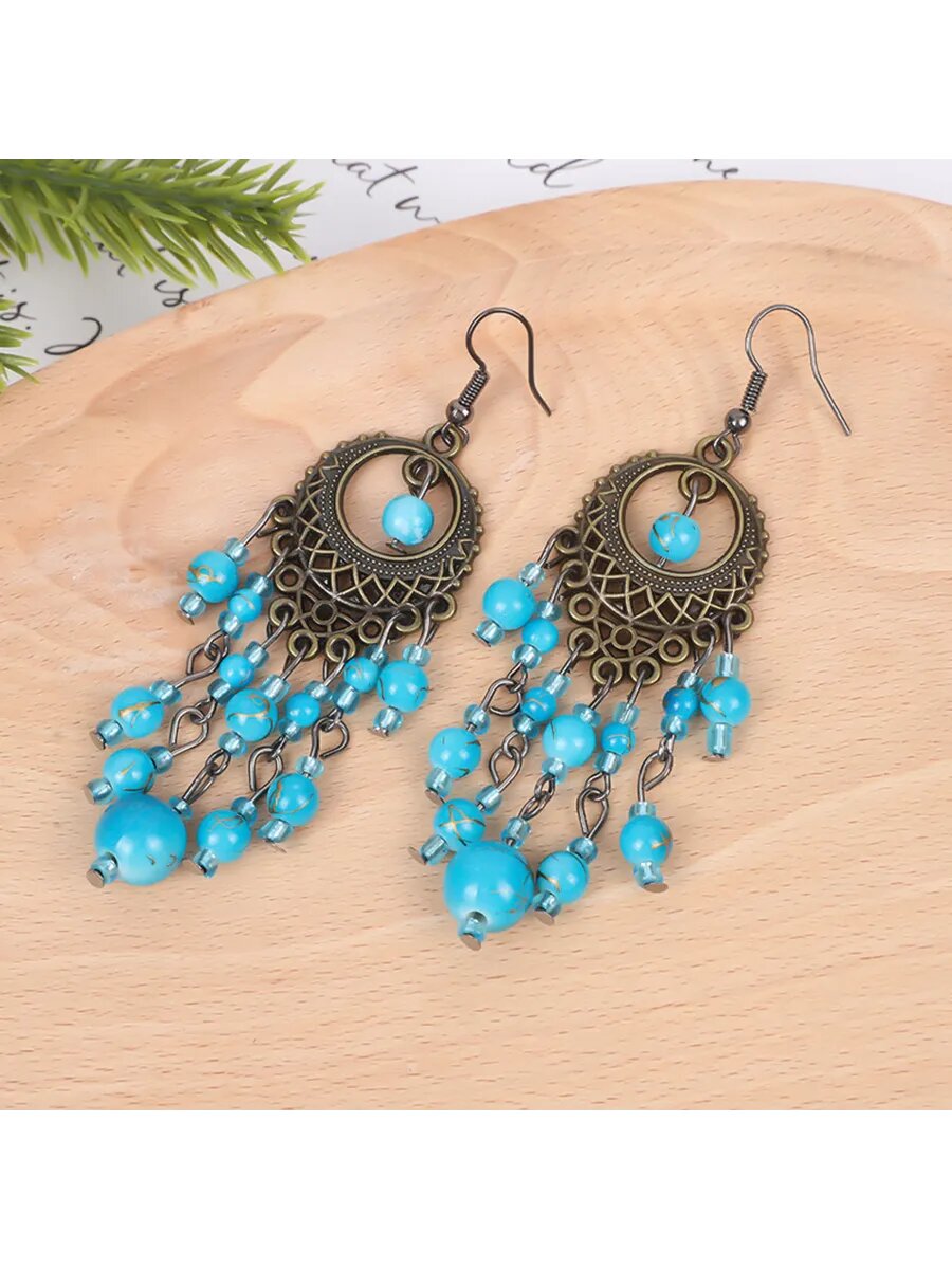 Серьги, эмаль, бирюза синтетическая