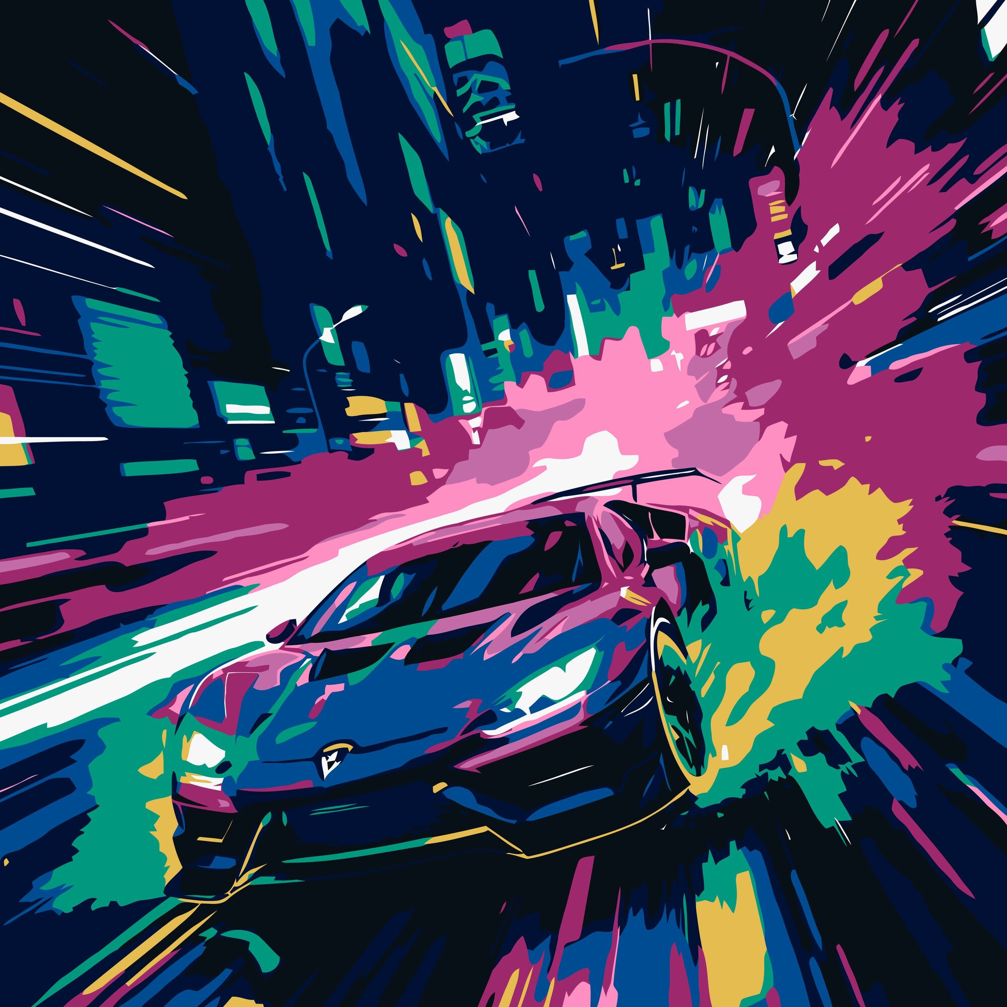 Детская картина по номерам E3162 " Спорт машина" 30x30