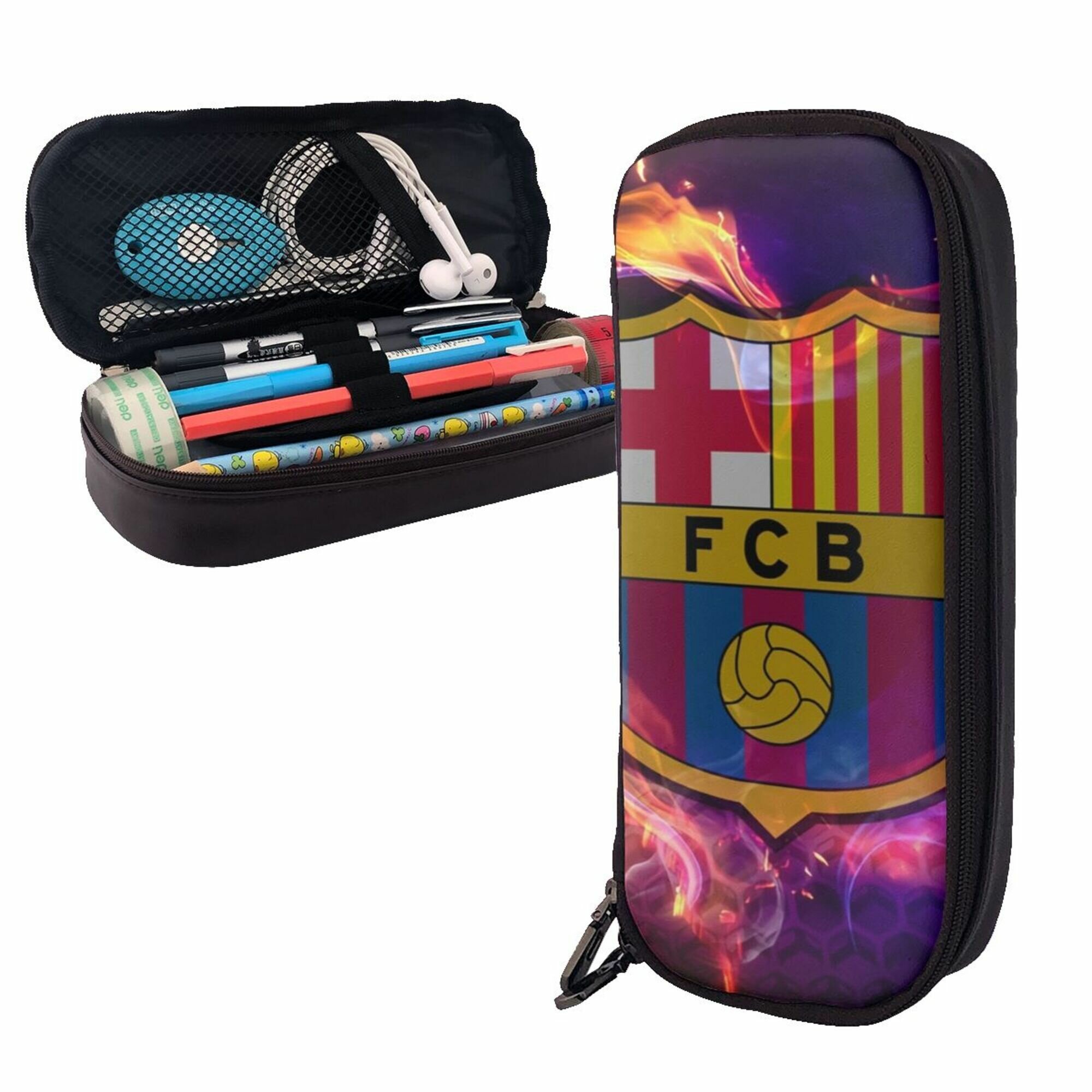 FC Barcelona пенал школьный, для мальчиков и девочек, для студентов , косметичка женская, органайзер дорожный