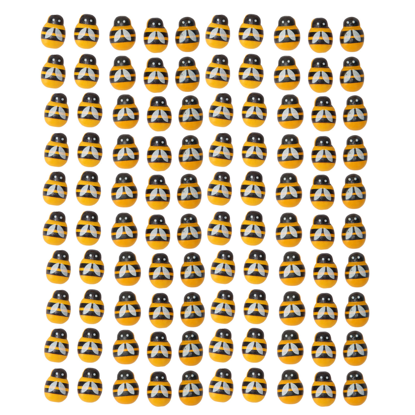 100 штук деревянных пчелок для украшения, милые, яркие, самоклеящиеся, для рукоделия, украшения вечеринок.