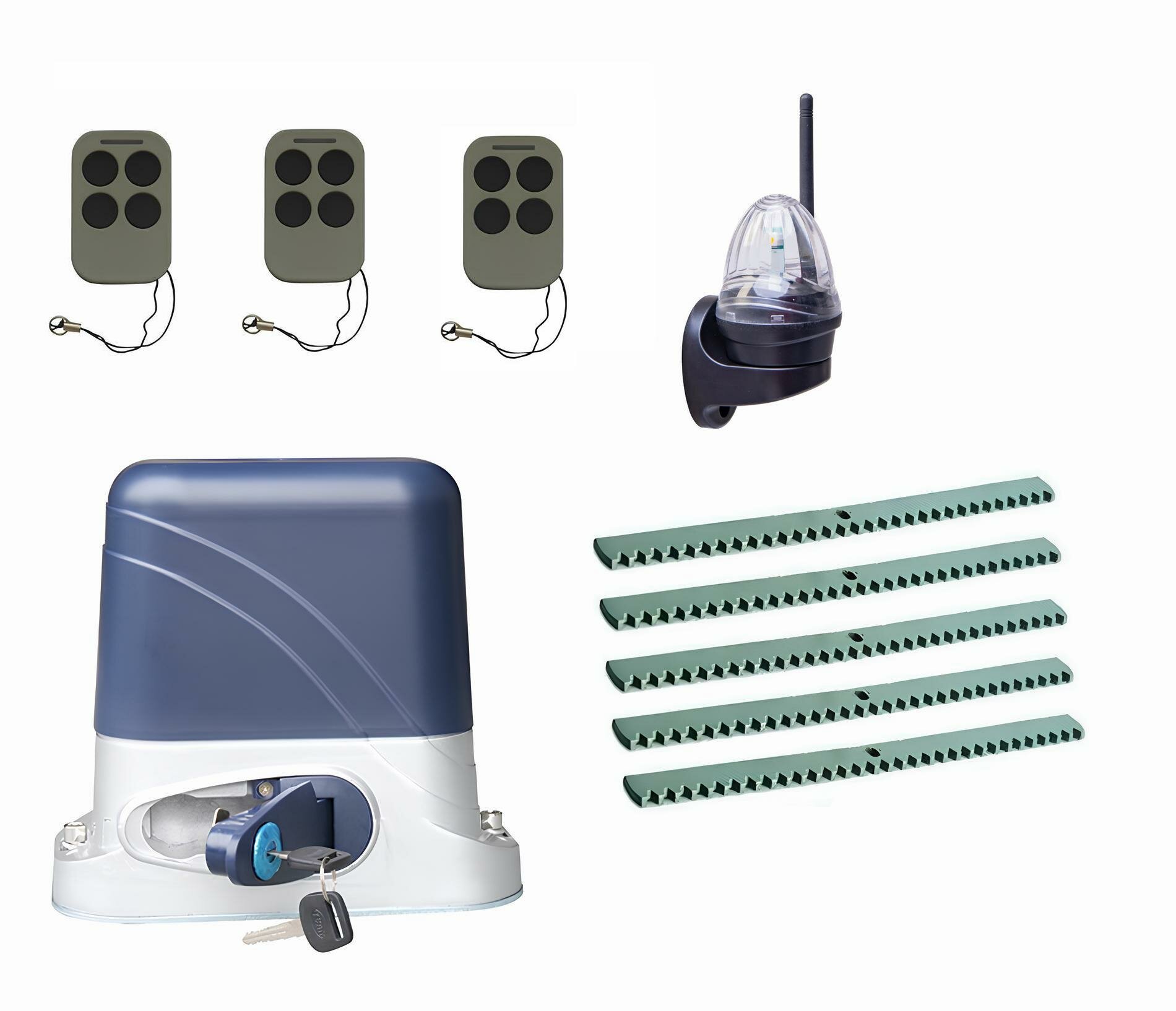 Автоматика для откатных ворот KSL-800 KIT-L4K5-Т3, комплект: привод, 3 пульта, лампа, 5 реек