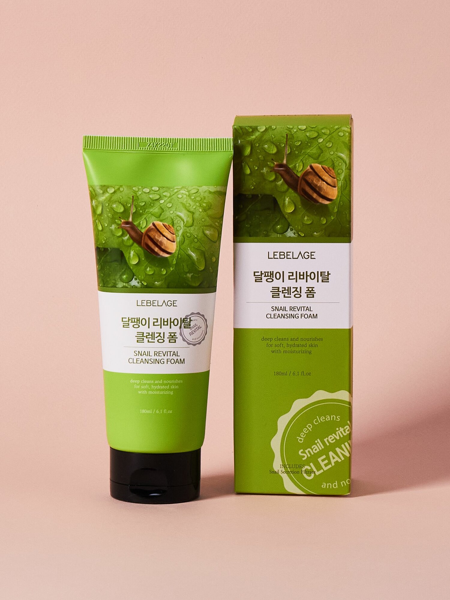 Lebelage Пенка для умывания с муцином улитки 180мл Snail Revital Cleansing Foam