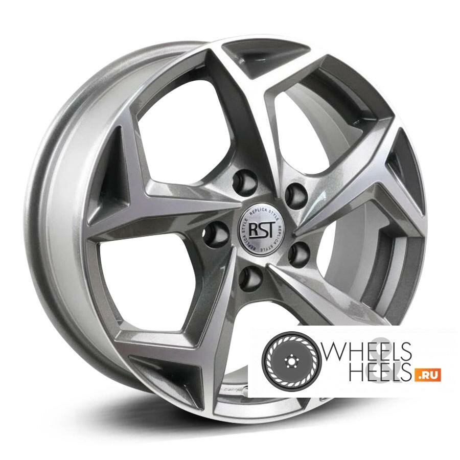 Диск автомобильный литой RST R066 16x6.5 5x114.3 et46 dia67.1 Антрацитовый с полированной лицевой поверхностью
