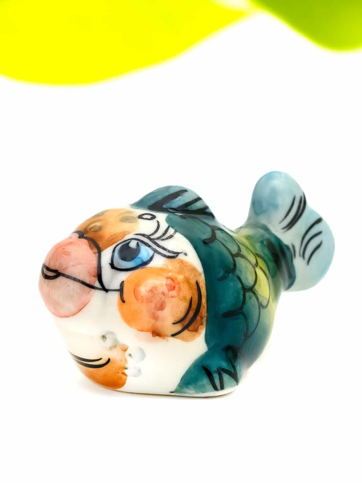 Фигурка коллекционная - Рыбка, Гжель, Фарфор, 3 см