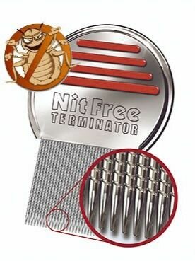 Гребень Nit Free Terminator - Профессиональный стальной гребень для удаления вшей и гнид