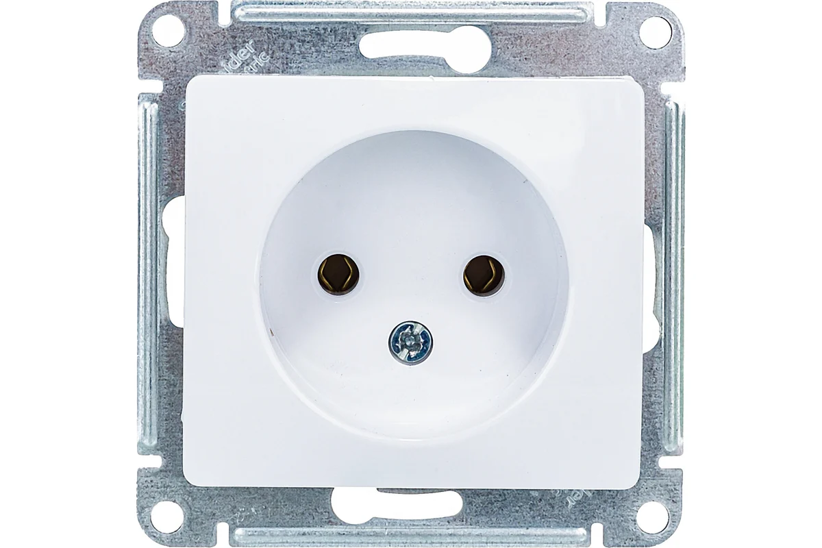 Розетка без заземления, белая, Schneider Electric Glossa