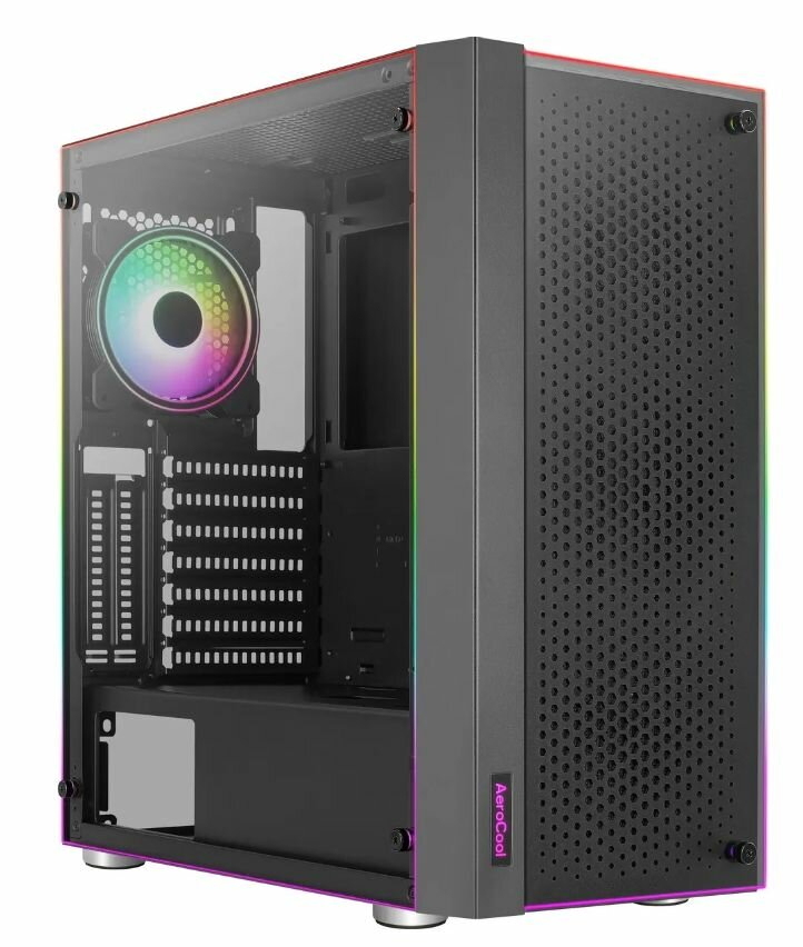 Компьютерный корпус Aerocool Skribble (SKRIBBLE-G-BK-V1) черный - Midi Tower, ATX, USB 3.2 Gen 1 Type-A
