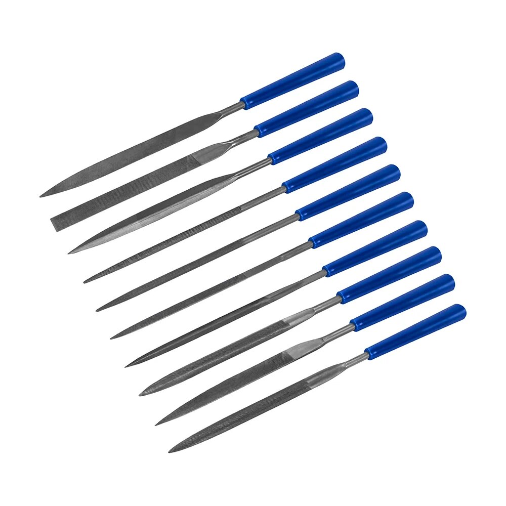 Набор надфилей № 1, 160х 70х4 мм, обрезиненные рукоятки 10 шт. чехол кобальт 790-120, резиновый