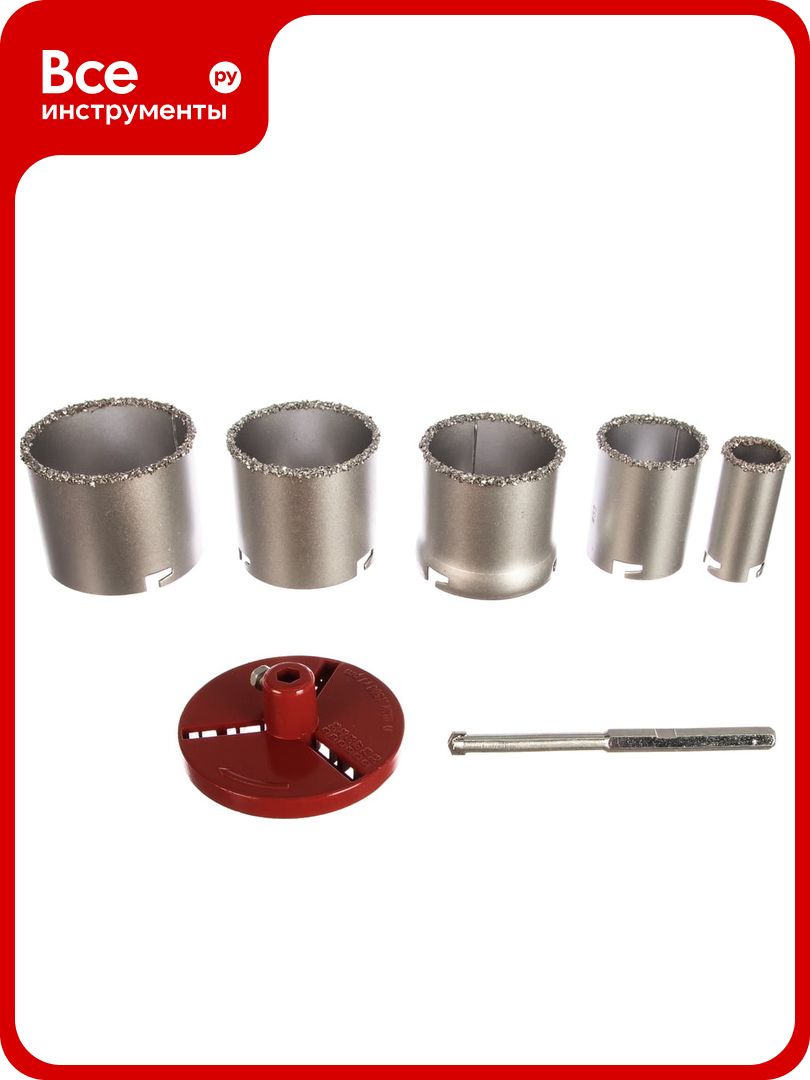 Набор, 7, коронок по керамике 7 предметов Gigant G-11301, пластиковом, сверления по керамике и