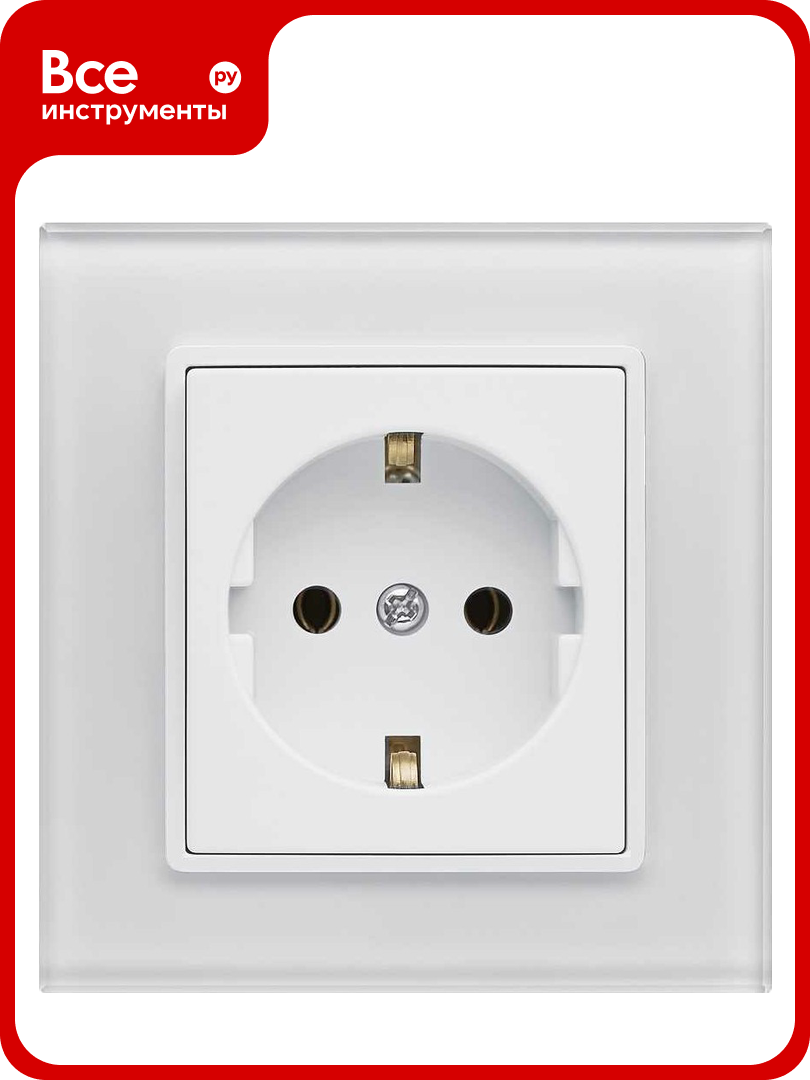 Розетка Metronex Electric Exclusive White одинарная с заземлением FRZ00040004BEL, огнестойкого