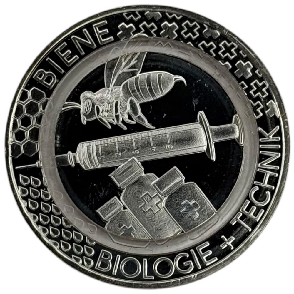Германия, серебряный жетон "Пчела. Биология + техника" 2011-2020 гг. (с сертиф.)