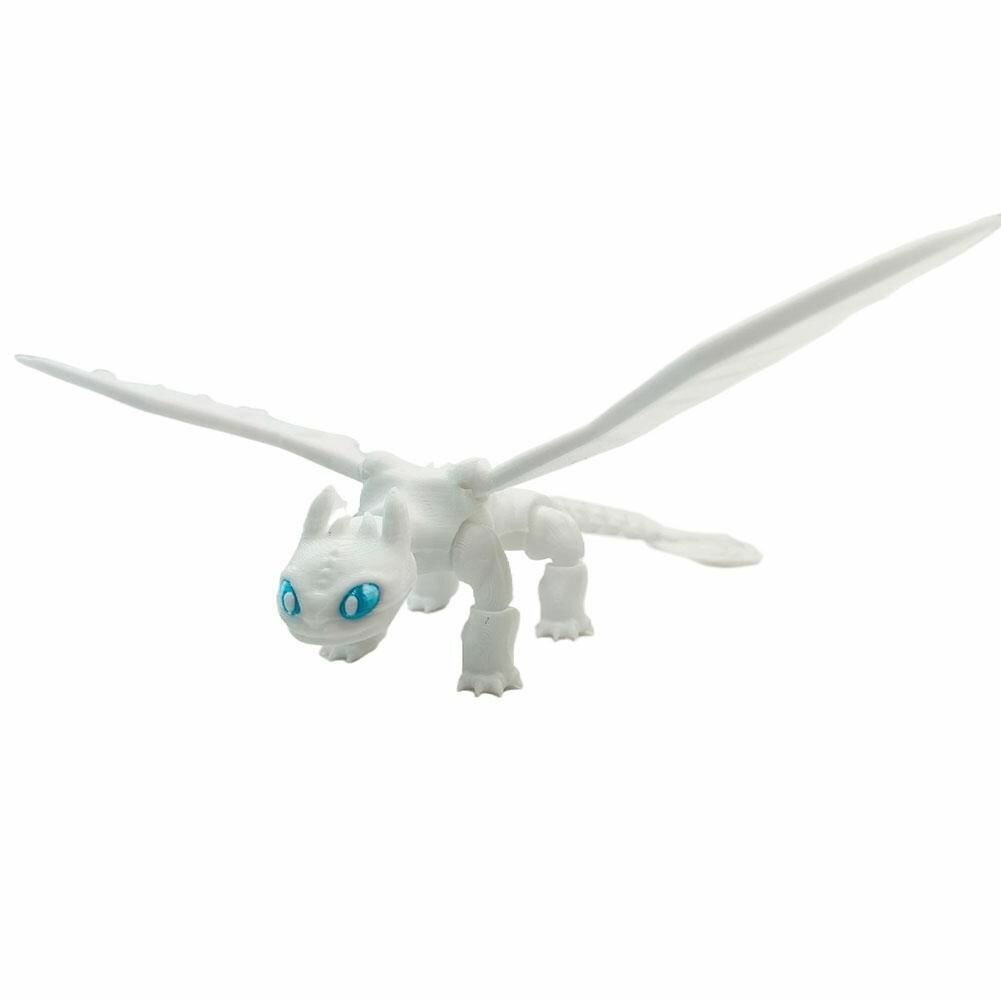 Беззубик - фигурка 3D дракона (Ночная Фурия) Подвижная игрушка из фильма Как приручить дракона напечатанная на 3д принтере