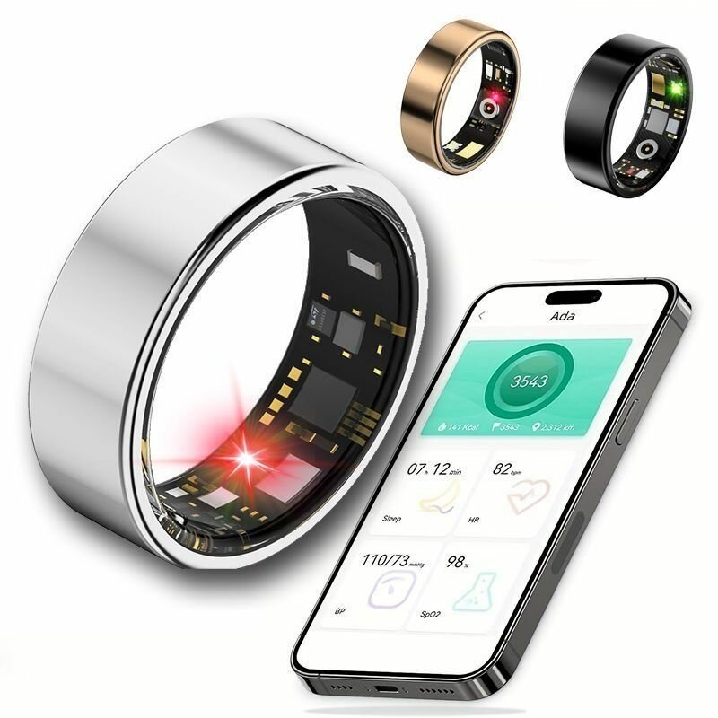 Унисекс смарт-кольцо фитнес-трекер с шагами, расстоянием, калориями, отслеживанием сна и многим другим для iPhone и Android Подарок