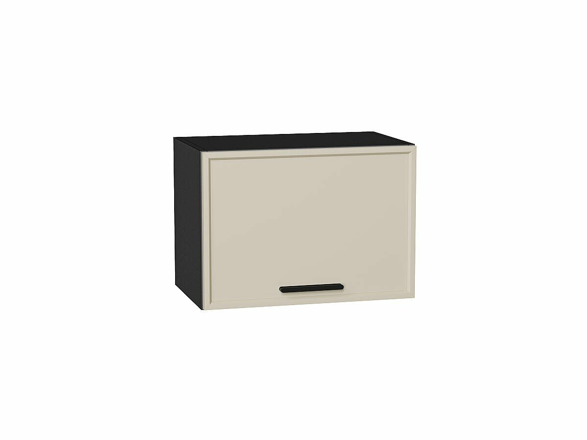 Шкаф верхний горизонтальный Фрейм, цвет фасада Cream Silk, цвет каркаса Graphite, 358*500*324 мм