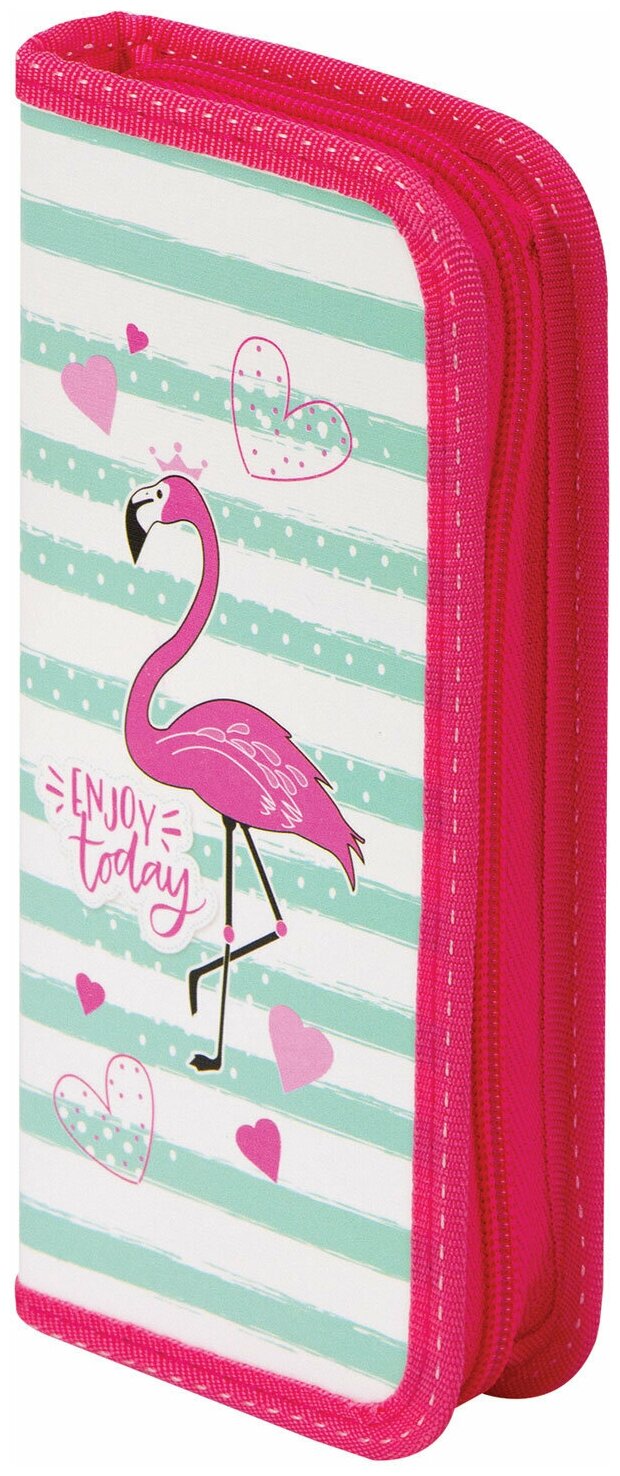 Пенал пифагор, 1 отделение, ламинированный картон, Flamingo, 19х9 см