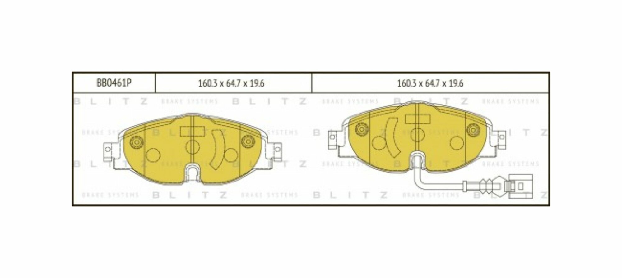 Колодки Пер. audi A3 12=>/ Skoda Octavia 12=>/ Vw Golf Vii 12=>(Blitz Bb0461P)