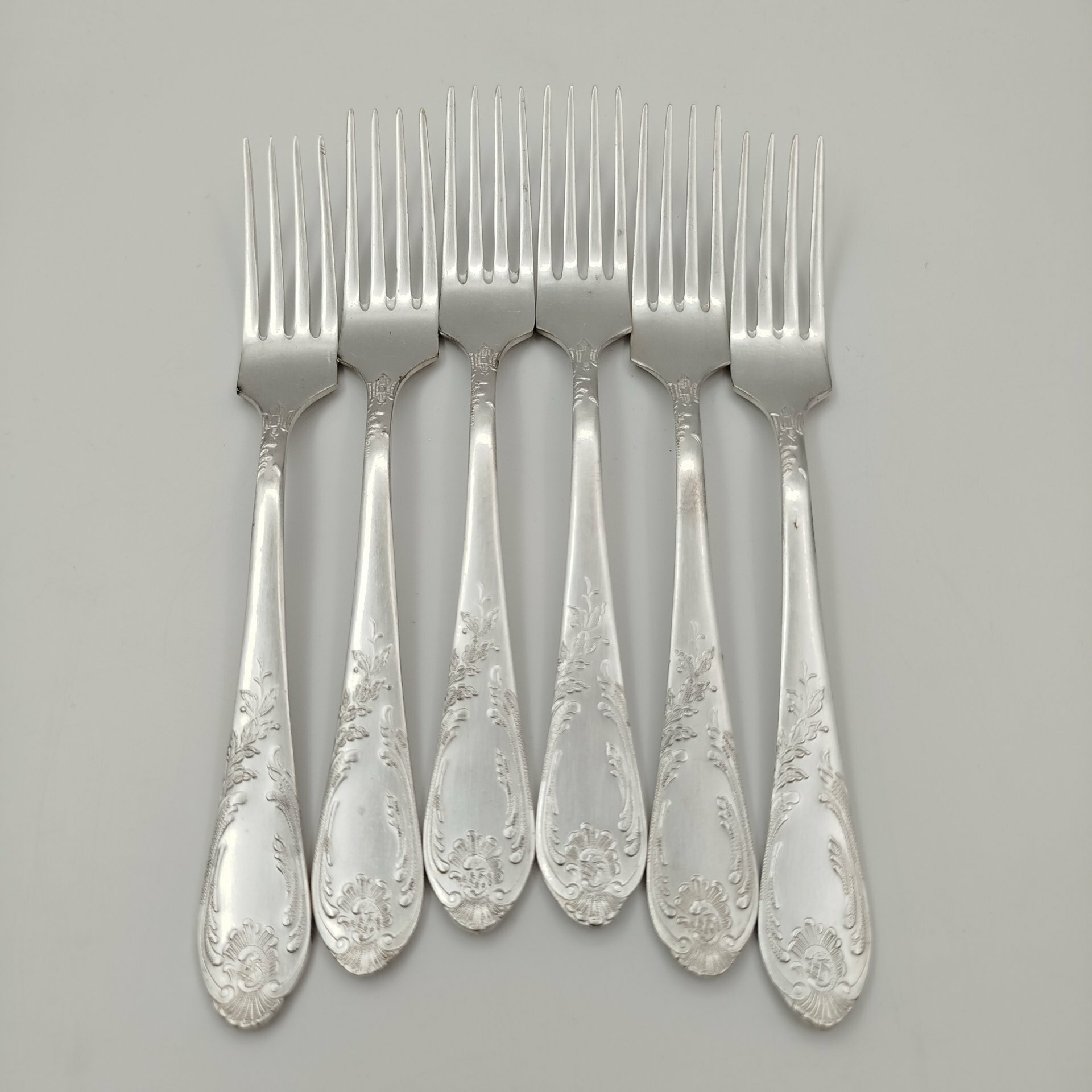 Набор столовых вилок с растительным декором на 6 персон, мНЦ (медь-никель-цинк)