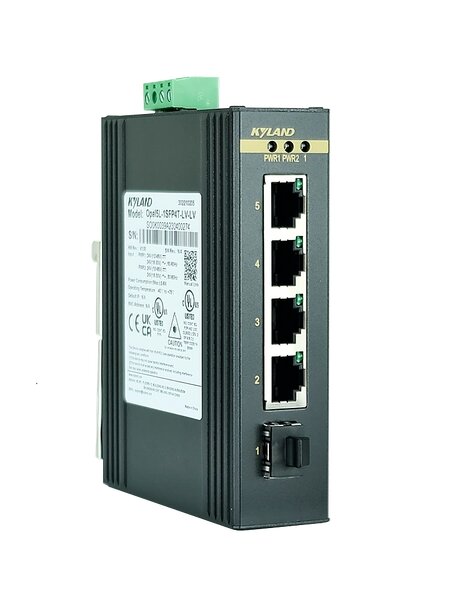 Коммутатор Kyland Opal5L-1SFP4T-LV-LV, 5-портовый, неуправляемый, промышленный, на DIN-рейку