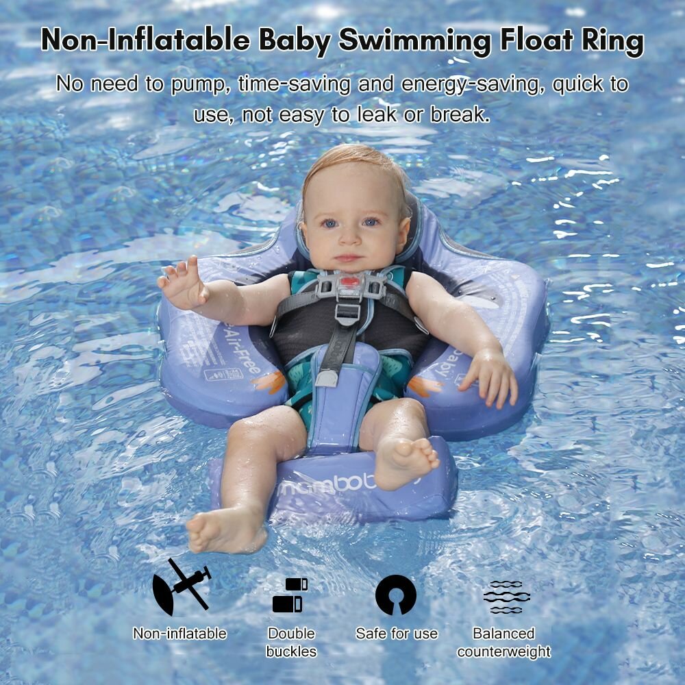 Неподдувной плавательный круг Mambobaby B503-26 для детей 3-24 месяцев с защитным тентом UPF50+ и эргономичным дизайном