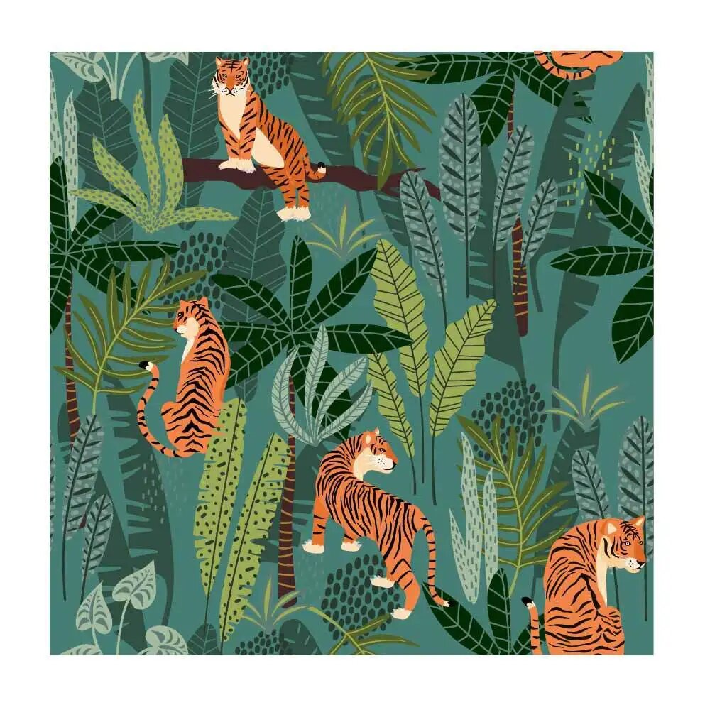 Виниловые обои Eopard Spring леопардовый принт RW218, 3mx45cmx1roll