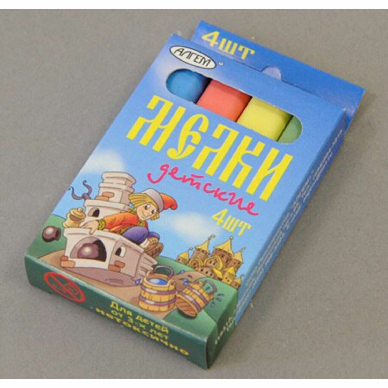 Мел цветной школьный 4шт