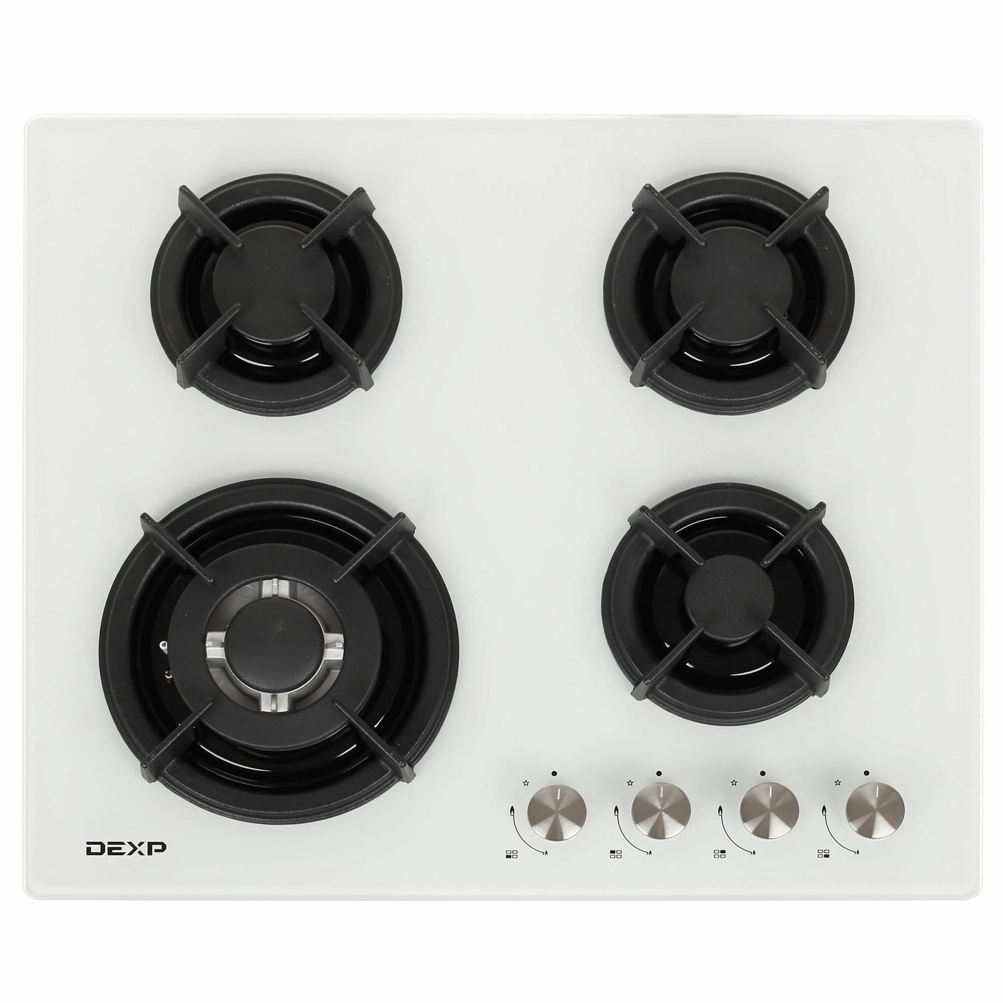 Газовая варочная поверхность DEXP "10M4GT", 4 конфорки, белый