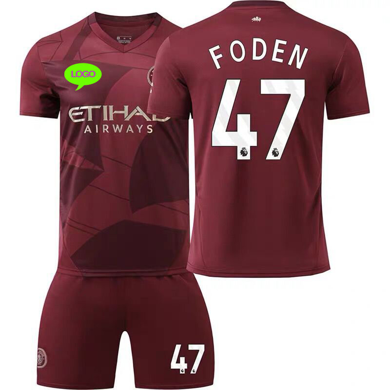 Форма футбольная Манчестер Сити Харланд 9 Де Брюйне 17 Фоден 47 футбольные майки для детей комплекты спортивный матч досуг футбольные майки