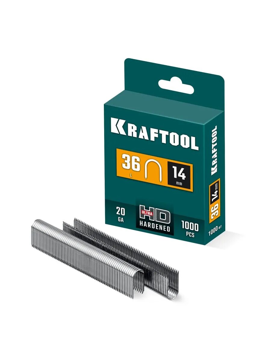 Kraftool Скобы для степлера 14 мм 1000 мм 20GA 31636-14