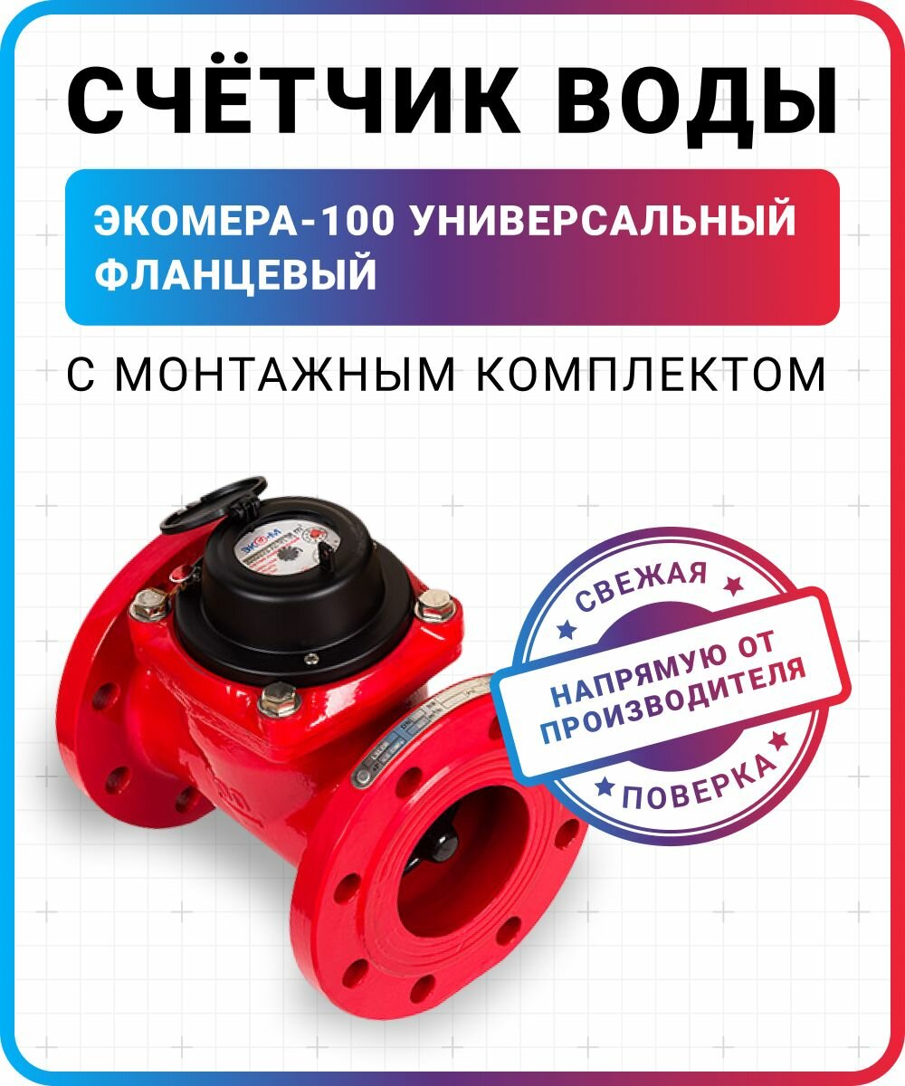 Счетчик воды фланцевый универсальный ЭКОМЕРА-100(L-245)