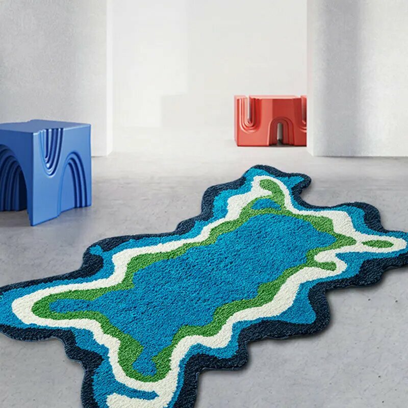 Hoodak психоделический ковер 70x120 см, 70X120CM, синий